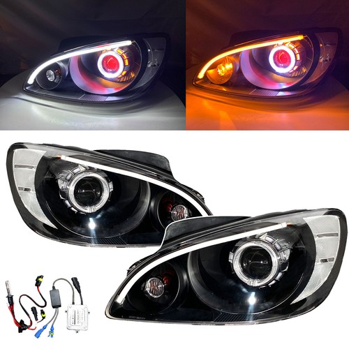 Getz/Click 05-11 FACELIFT CCFL Projector LED Bar Headlight Black for ...