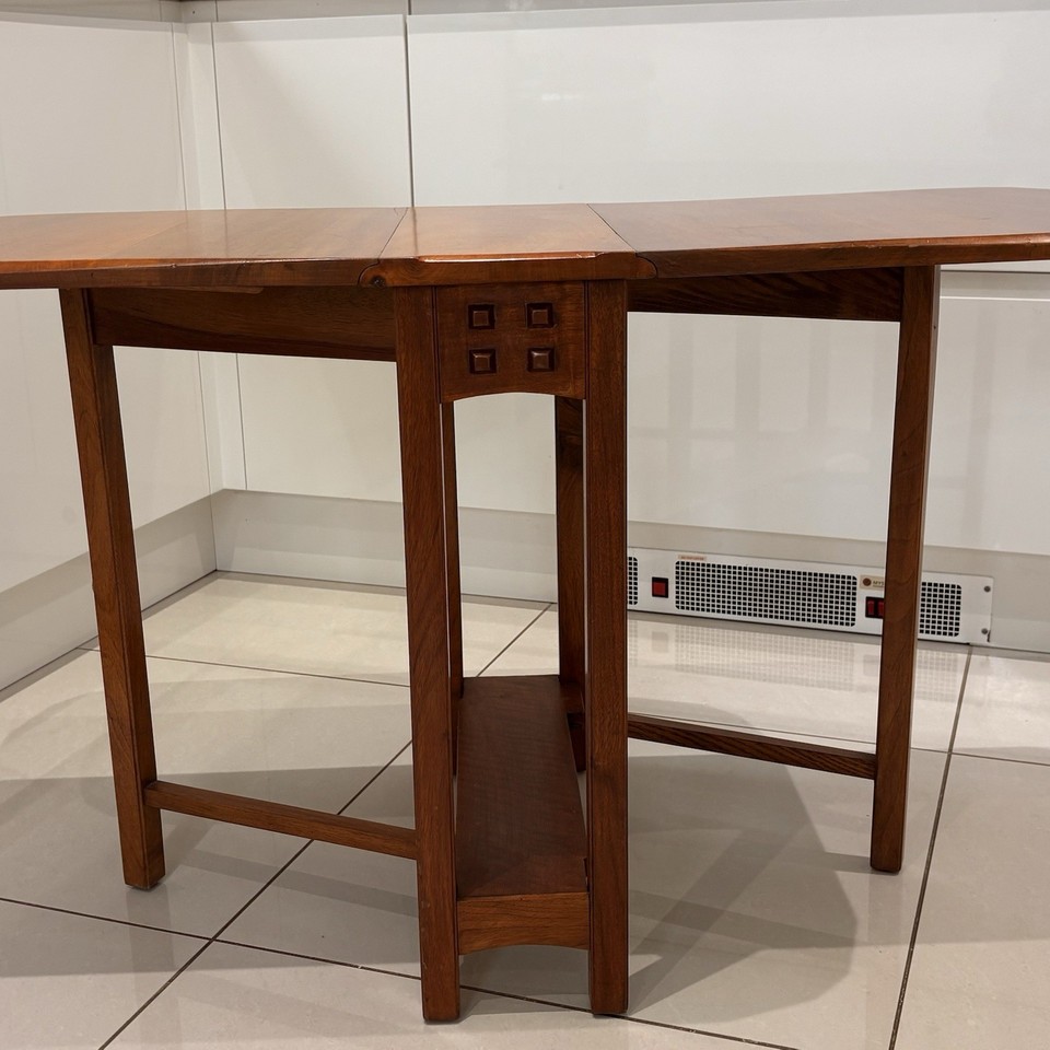 Arts & Crafts Inspired Gate Leg Double Drop Leaf Sutherland Style Table ...