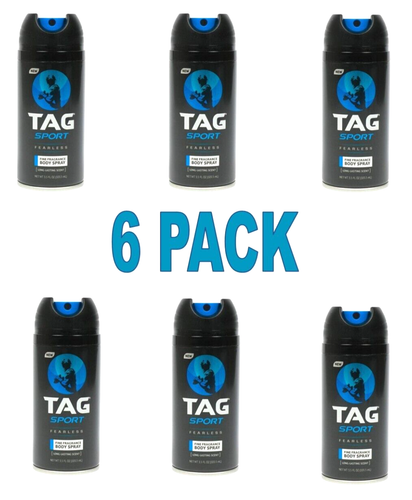 TAG Sport Body Spray 3.5 Oz Fearless (6 PACK) | eBay