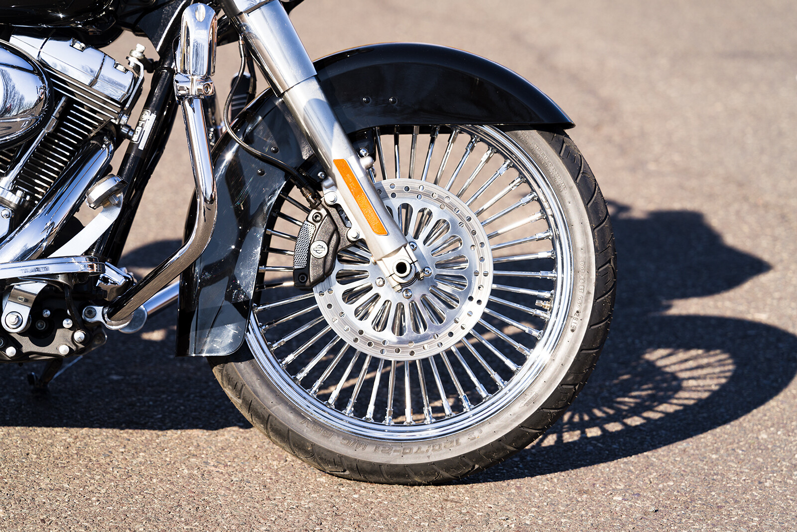 Chrome Ultima 48 King Spoke 21" X 3.5" Front Dual Disc Wheel for Harley ...