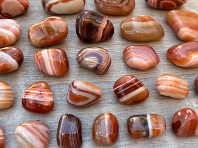 Grade A++ Red Banded Agate Pebble, 1 - 2" Polished Red Banded Agate ...