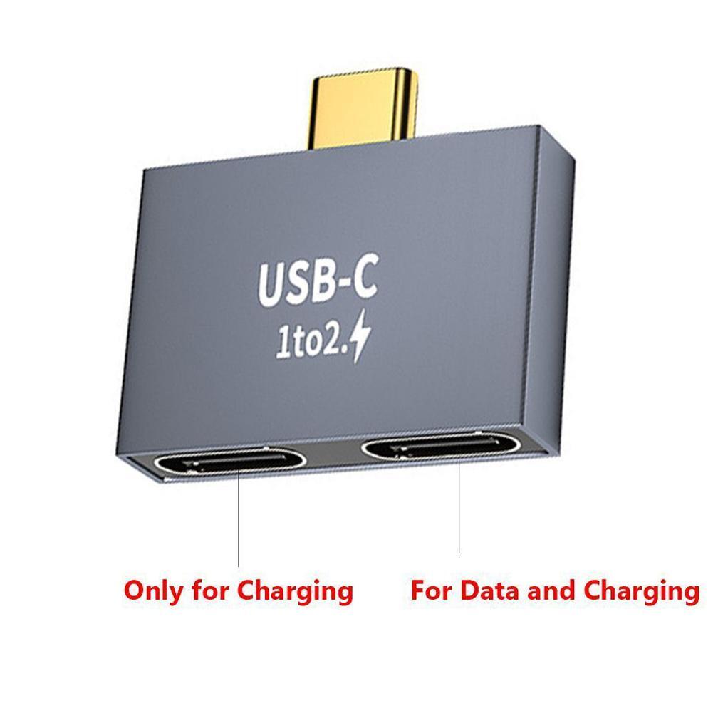 1 to 2 USB C Male to Dual USB C Female Data Transfer Type-C Splitter PD ...