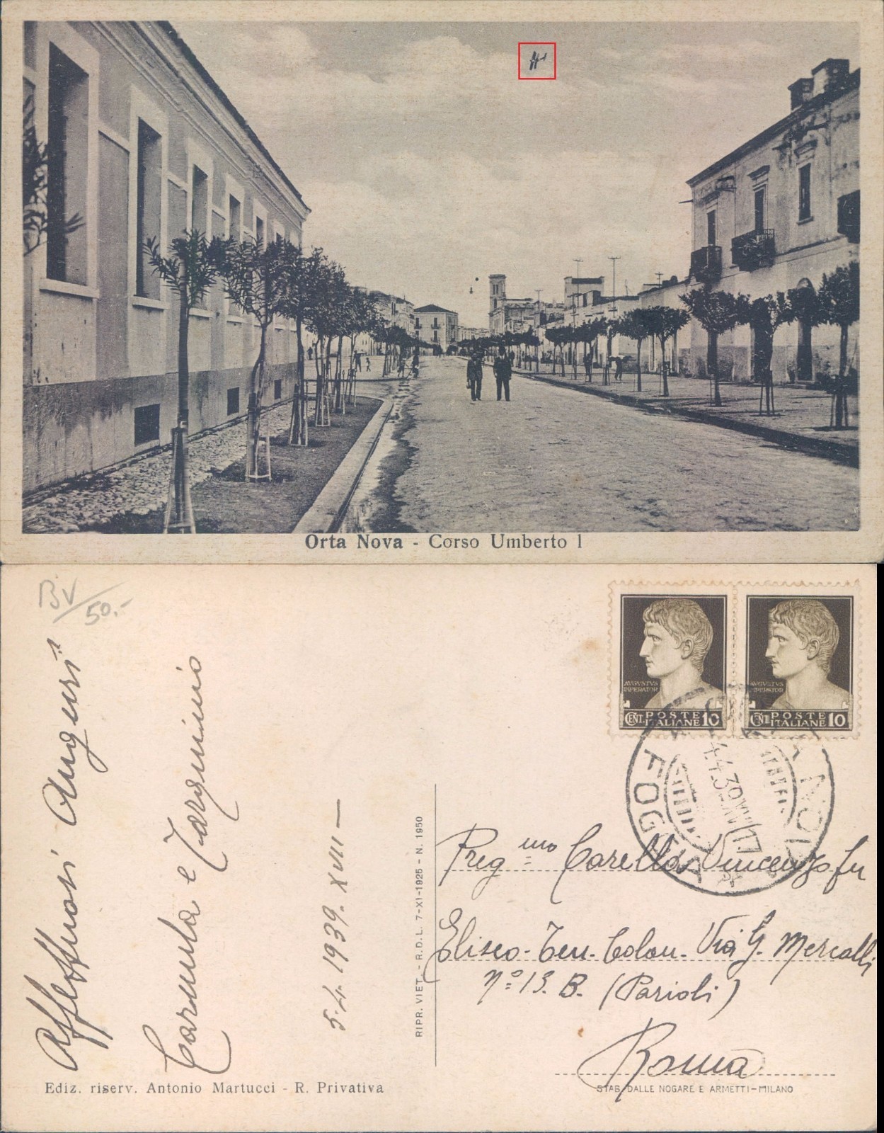 Orta Nova, Corso Umberto 1° Animiert Jahre 30 - Apulien - (Fg) FP/VG ...