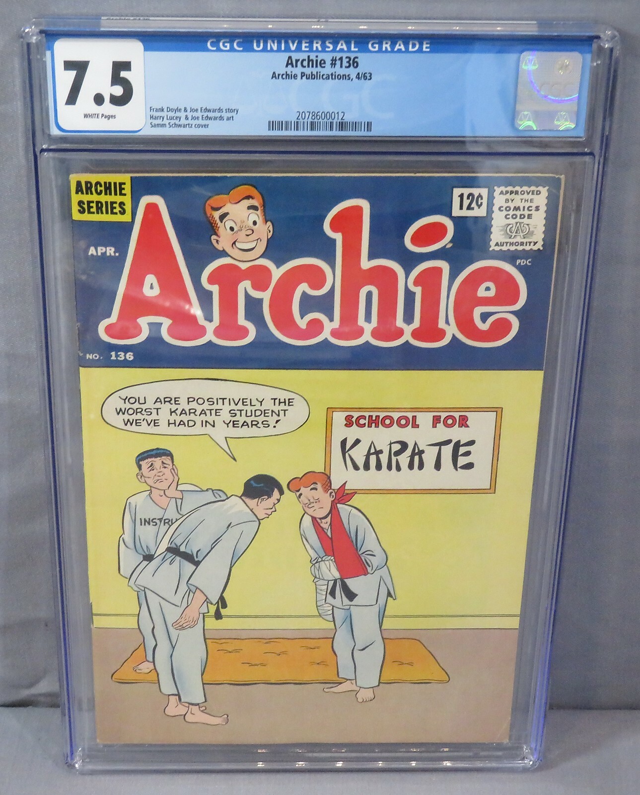 ARCHIE #136 (White Pages) CGC 7.5 VF- Archie Publications Comics 1963 ...