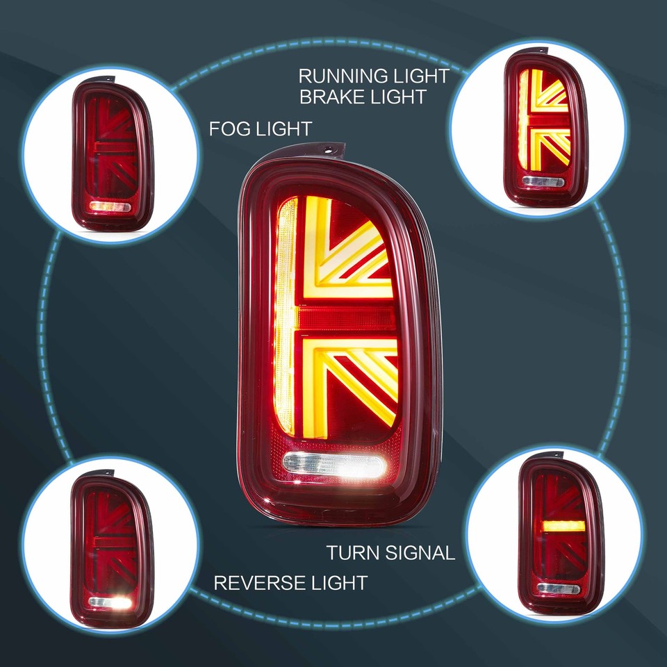 VLAND Red LED Tail Lights For BMW MINI Cooper Clubman R55 2007-2013 ...