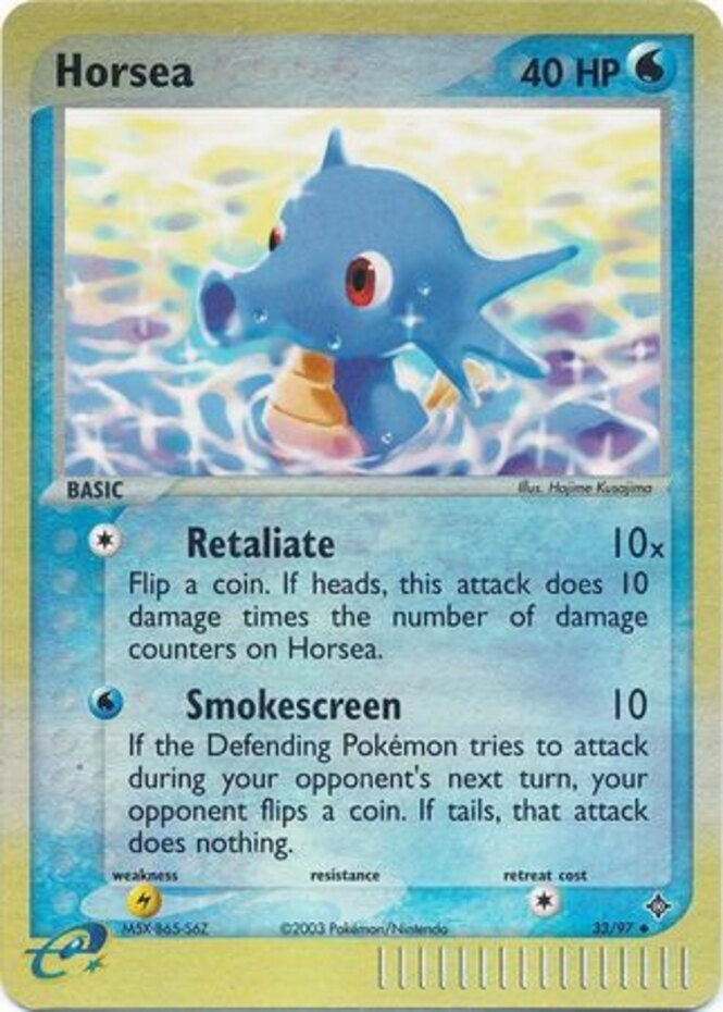 1x Horsea - 33/97 - Uncommon - Reverse Holo Heavily Played Pokemon EX ...