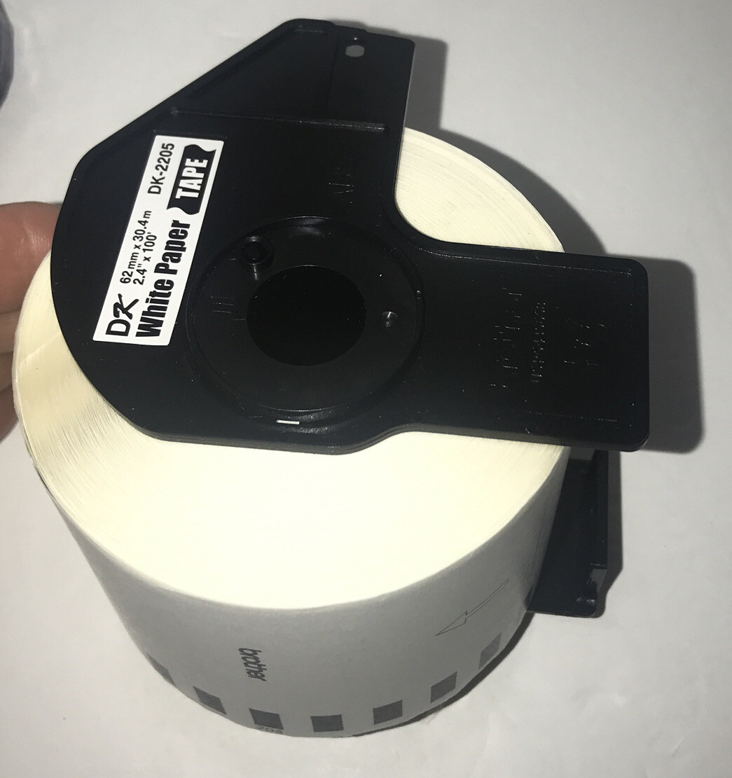 Genuine Brother Dk-2205 Continuous Length White Paper Tape Roll 2.4” X ...