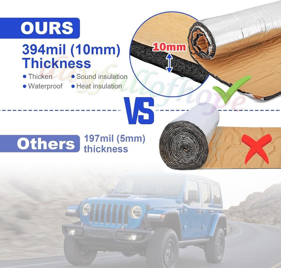 2M Sound Deadening Mat/Roll Car Camper Van Heat Insulation 10mm Closed ...