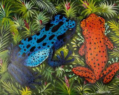 Poison Dart Frog Rainforest Painting, Original Painting, Jungle ...