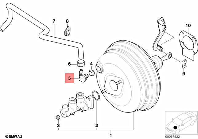 Genuine BMW E36 E38 E39 Brake Servo Motor Check Valve Support OEM ...