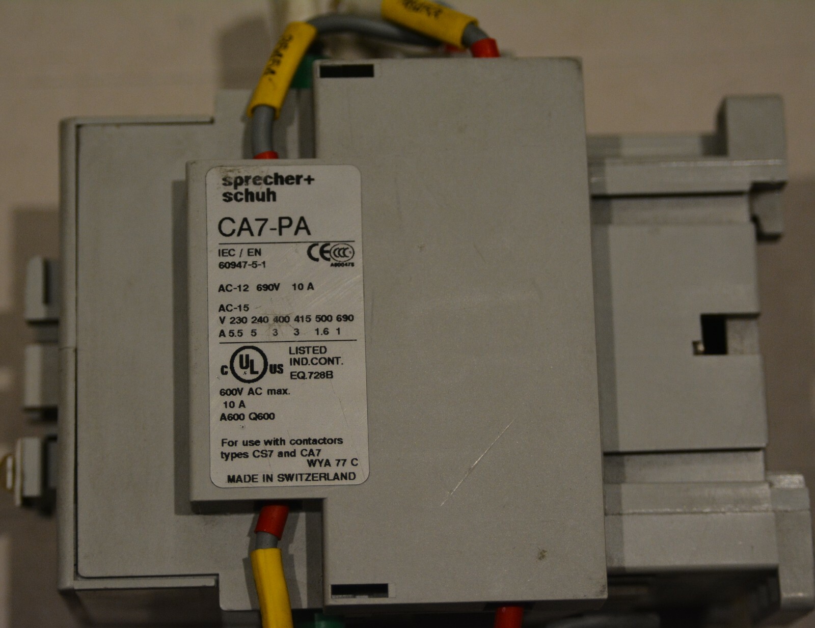 Sprecher Schuh CA7-37-00 Contactor 690V 65A Coil 240-260 V 50-60Hz with ...