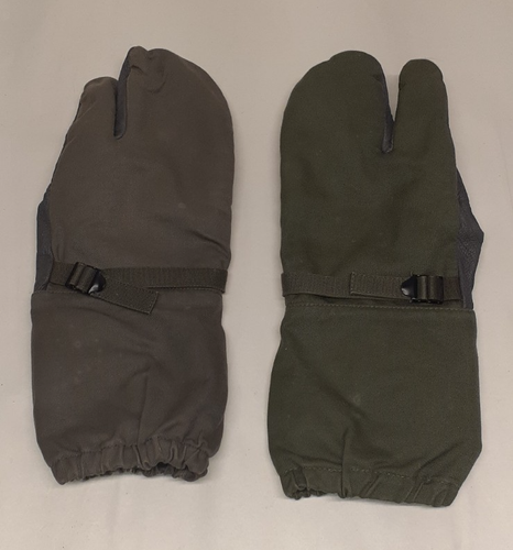 US Army Trigger Finger Leather & Nylon Mitten Shells w/ Wool Insert, XL ...