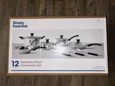 Simply Essential 12 Piece Stainless Steel Cookware Set (brand New) | eBay