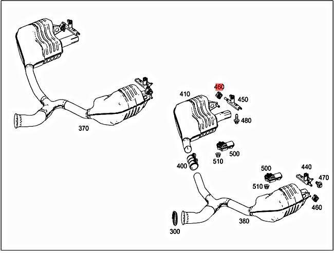 Genuine MERCEDES BBDC X222 Suspension f exhaust line 2314920044 | eBay
