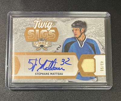 STEPHANE MATTEAU 2021-22 Leaf Lumber Twig Sigs Relic Autograph 43/50 ...