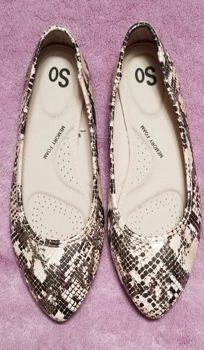 Women's So Brand Metallic Snake print Flats - Size 10 NEW | eBay