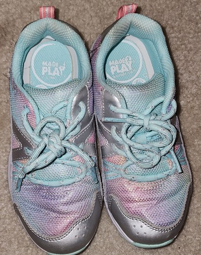 Stride Rite Made2Play Sneakers Girls Size 13.5W Silver Rainbow | eBay