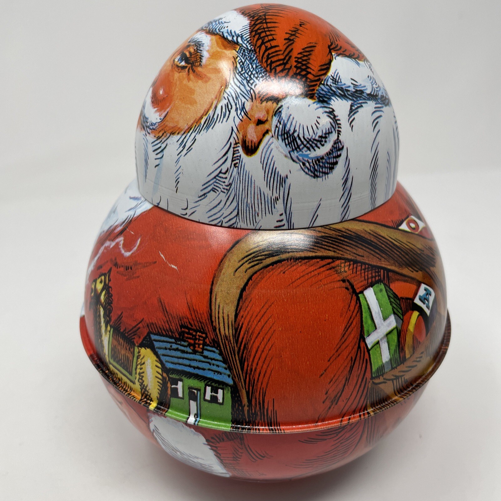 Vintage Chein Co Santa Claus Roly Poly Candy Cookie Tin 1980 | eBay