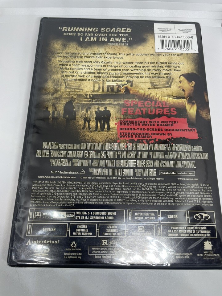 Running Scared (DVD, 2006) Paul Walker Vera Farmiga Action Thriller New ...