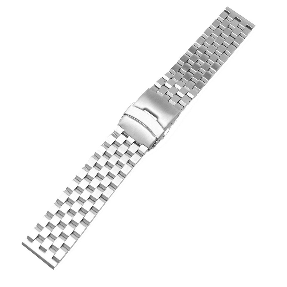 New Solid Stainless Steel Bracelet Watch Band With Double Lock buckle ...