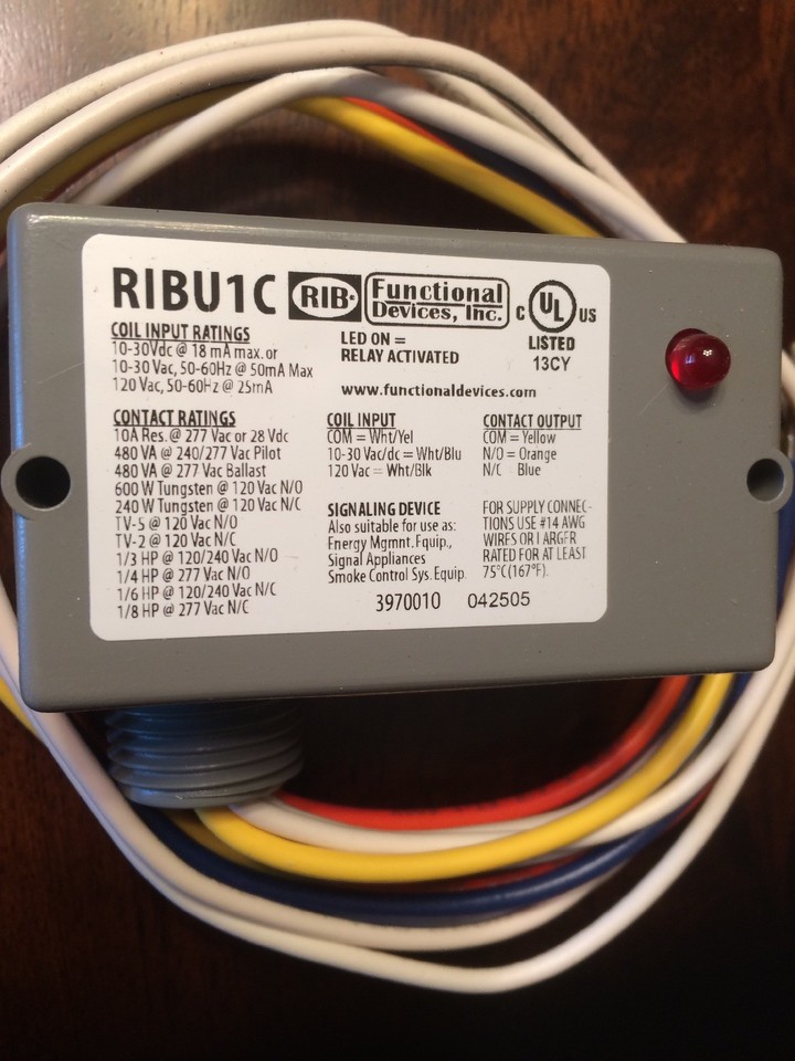 Ribu1c GENUINE RELAY 120vac/10-30vdc-ac coil rating Contact rating 10 ...