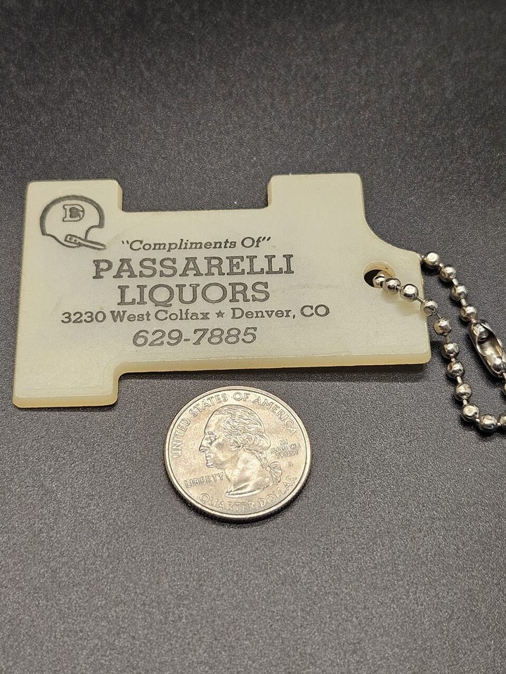 1983 Denver Broncos vintage Keychain football Schedule Passarelli ...