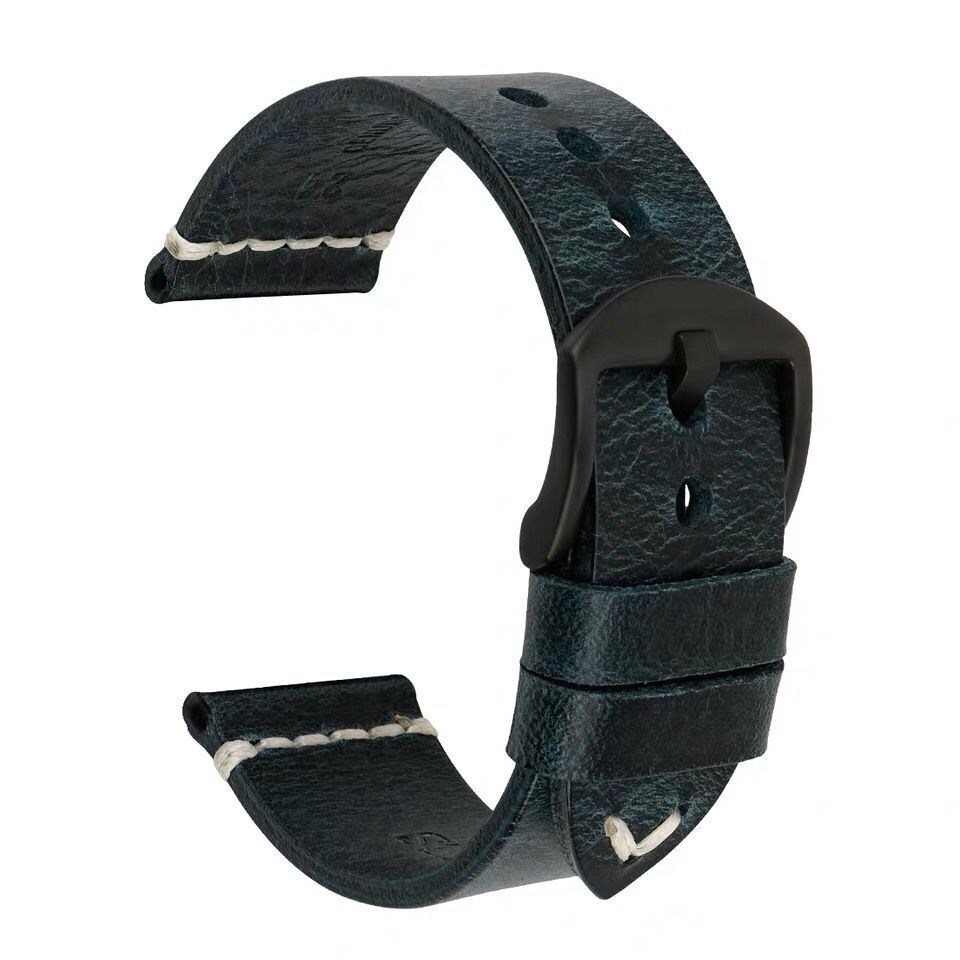 Handmade Two-piece Men's Genuine Leather Watch Strap Band 18 19 20 21 ...