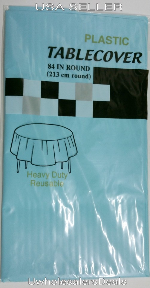 2Table Covers 84" Round Plastic Tablecloth Table Clothes - Pick Your ...