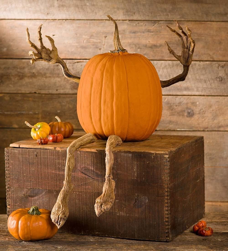 Set of 4 Bendable Pumpkin Arms & Legs Halloween DIY Carving Craft Decor ...
