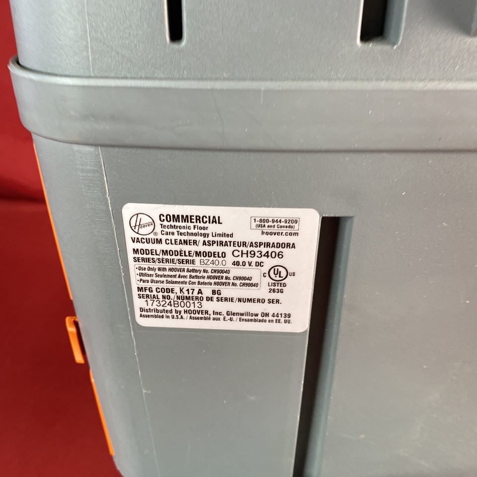 Hoover CH34006 Commercial Cordless Vacuum Hush Tone Backpack Only ...