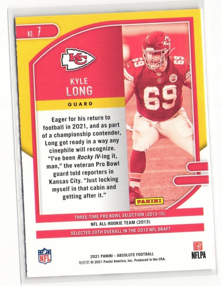 2021 Panini Absolute #7 Kyle Long Green | eBay