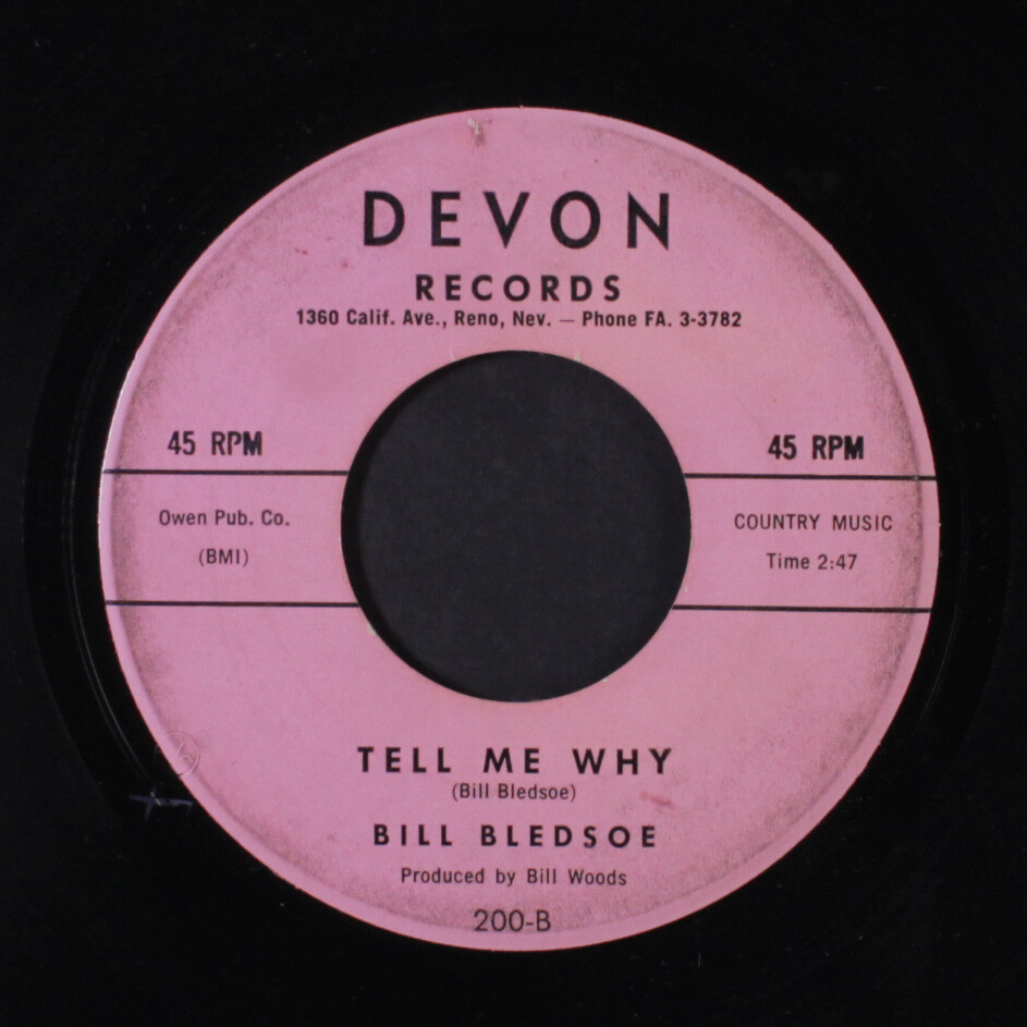 BILL BLEDSOE: that old feeling / tell me why DEVON 7" Single 45 RPM | eBay