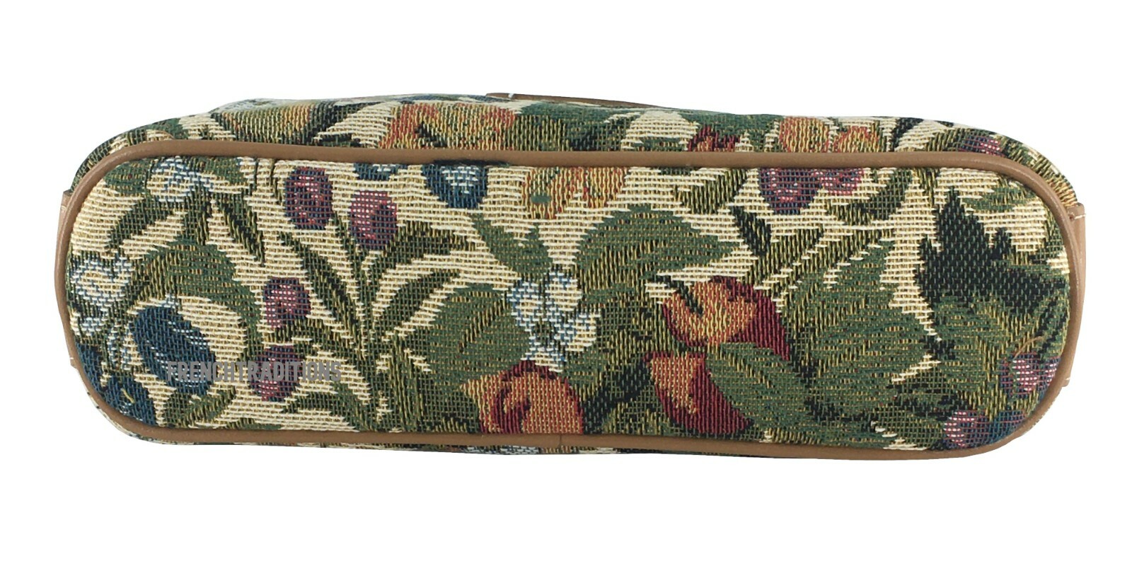 French Tapestry Shoulder Bag With Leather Strap Made in France - Plums ...