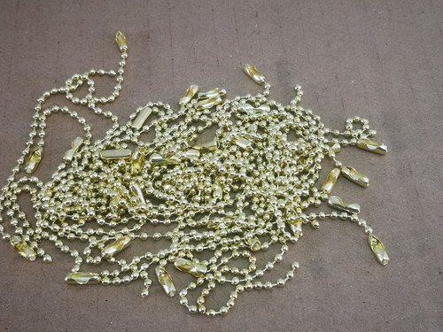 40pcs Round Ball Bead Chains Tag Bulk Chains With Connector Gold | eBay