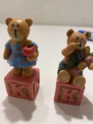 GANZ Teddy Bear ALPHABET BLOCK (k) Lot Of 2 Letters Under Bear FB 34 | eBay