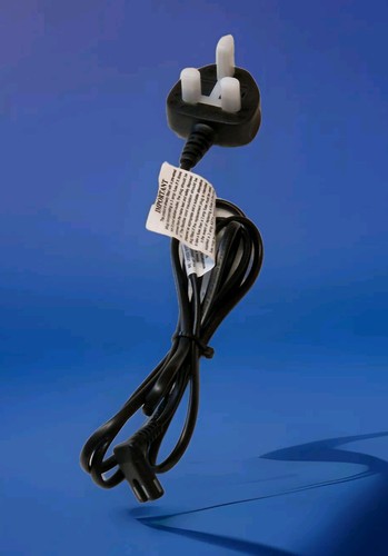 3 Amp - 8 Power Lead Cable 1. 5m - 45° Angled 2 Pin UK Plug TV ...
