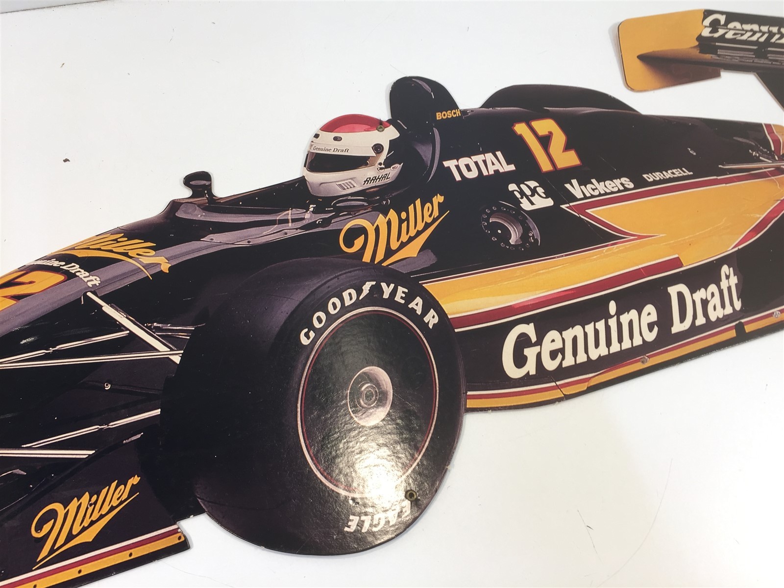 Miller Genuine Draft Double Sided Hanging #12 Indy Car 36" x 12" Rahal ...