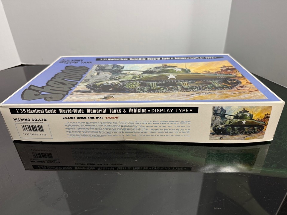 Nichimo Japan 1:35 Plastic Model Kit Sherman U.S. Army Medium Tank ...