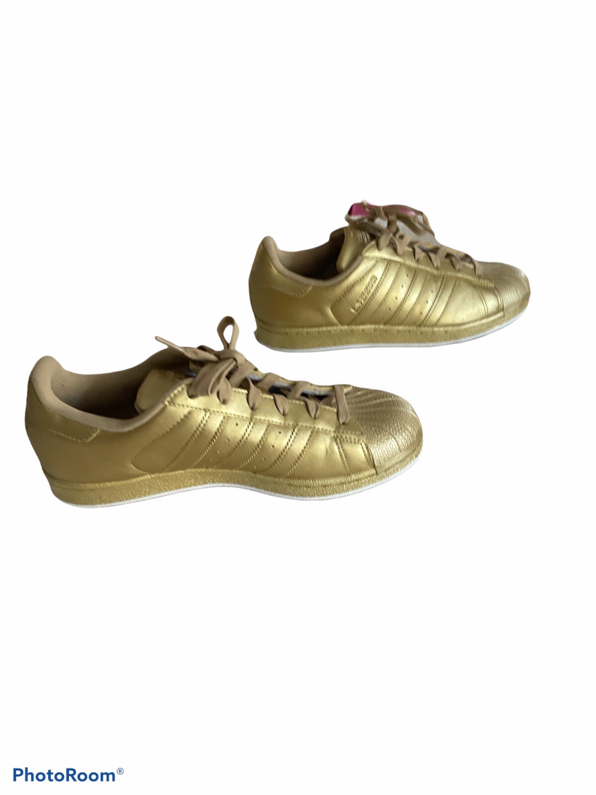 Preoened Adidas Superstar Gold Turtle Shell Shoes Size 8 | eBay