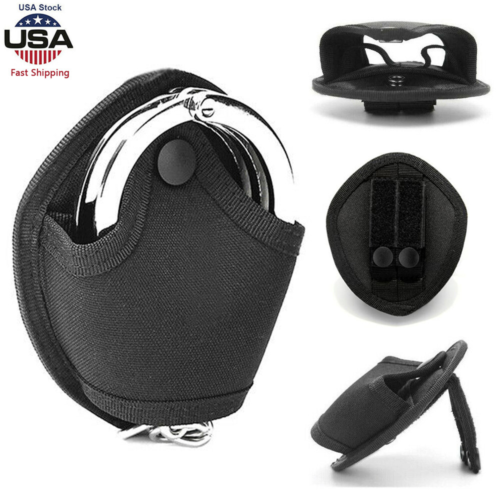 MOLLE Handcuff Case Nylon Open Top Handcuff Holder for Chain or Hinged ...