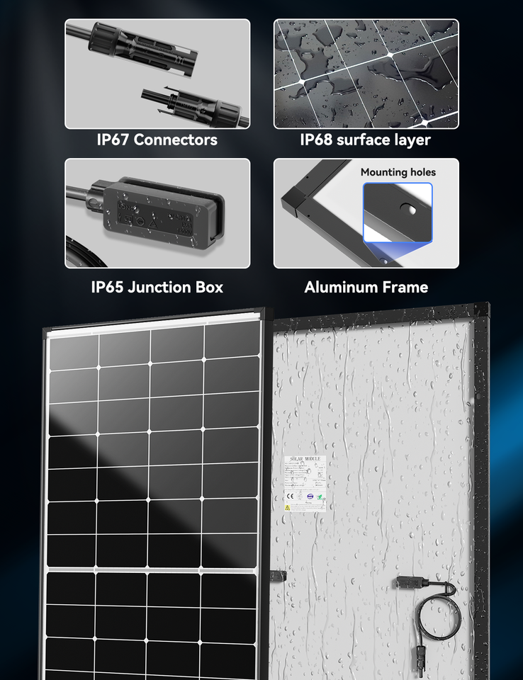 300W Watt 12V Mono Solar Panel Caravan RV Off Gird Battery Charging ...