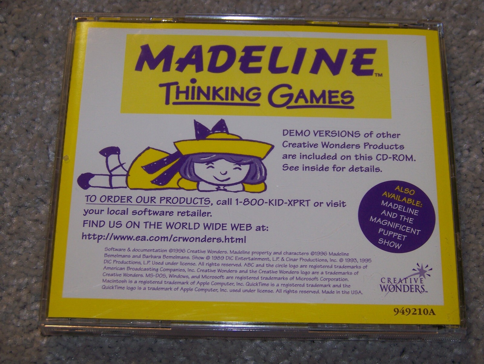 Madeline Thinking Games (PC CD-ROM, 1996) VG Disc | eBay