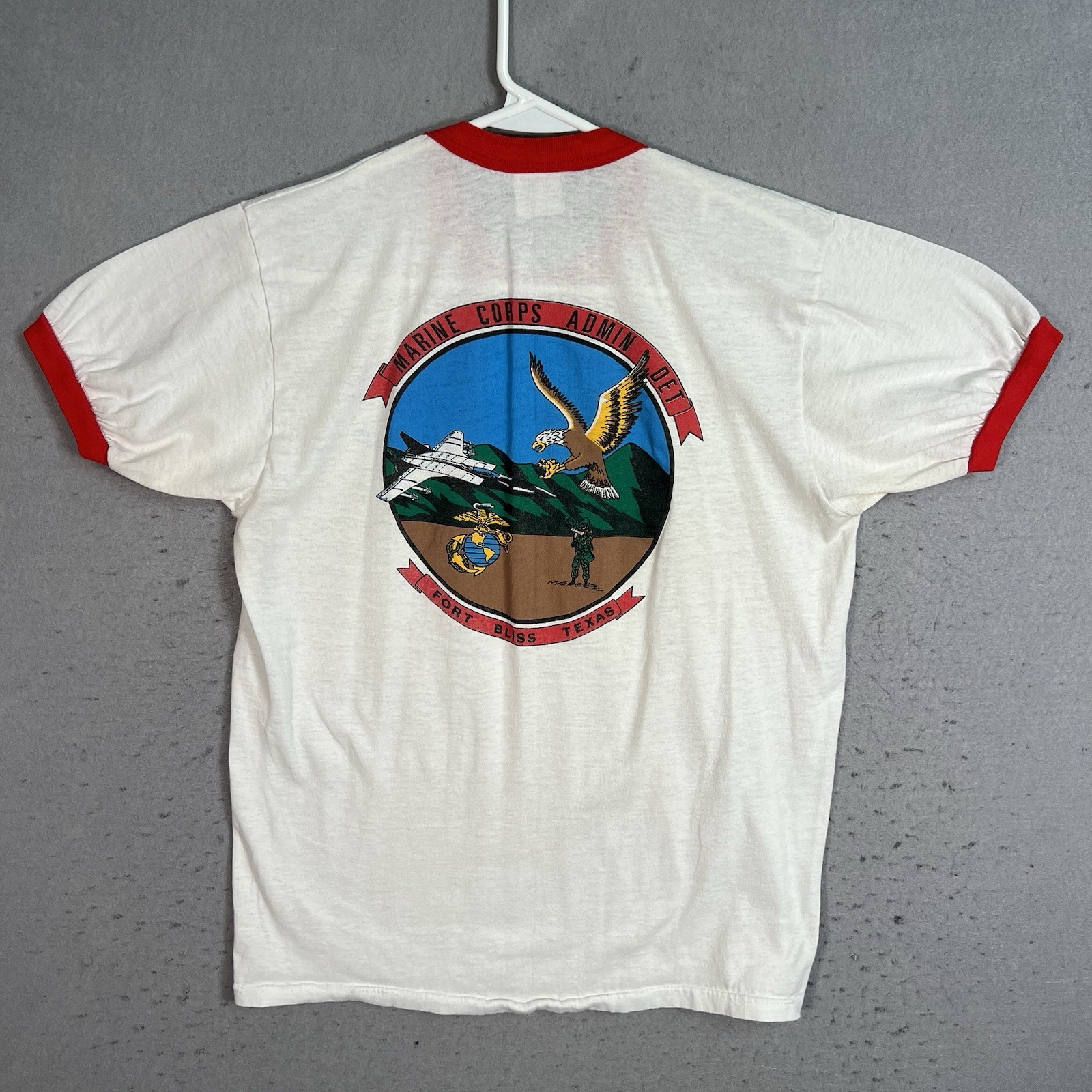 Vintage 80s Marine Corps Admin Fort Bliss Texas T Shi… - Gem