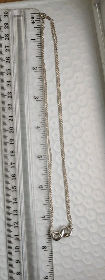 Tiffany & Co. Sterling Silver Double Chain Infinity Pendant Necklace ...