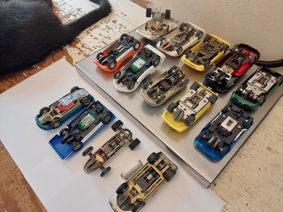 Lot of 14 1/32 Scale Vintage Home Set Slot Cars Strombecker Monogram ...