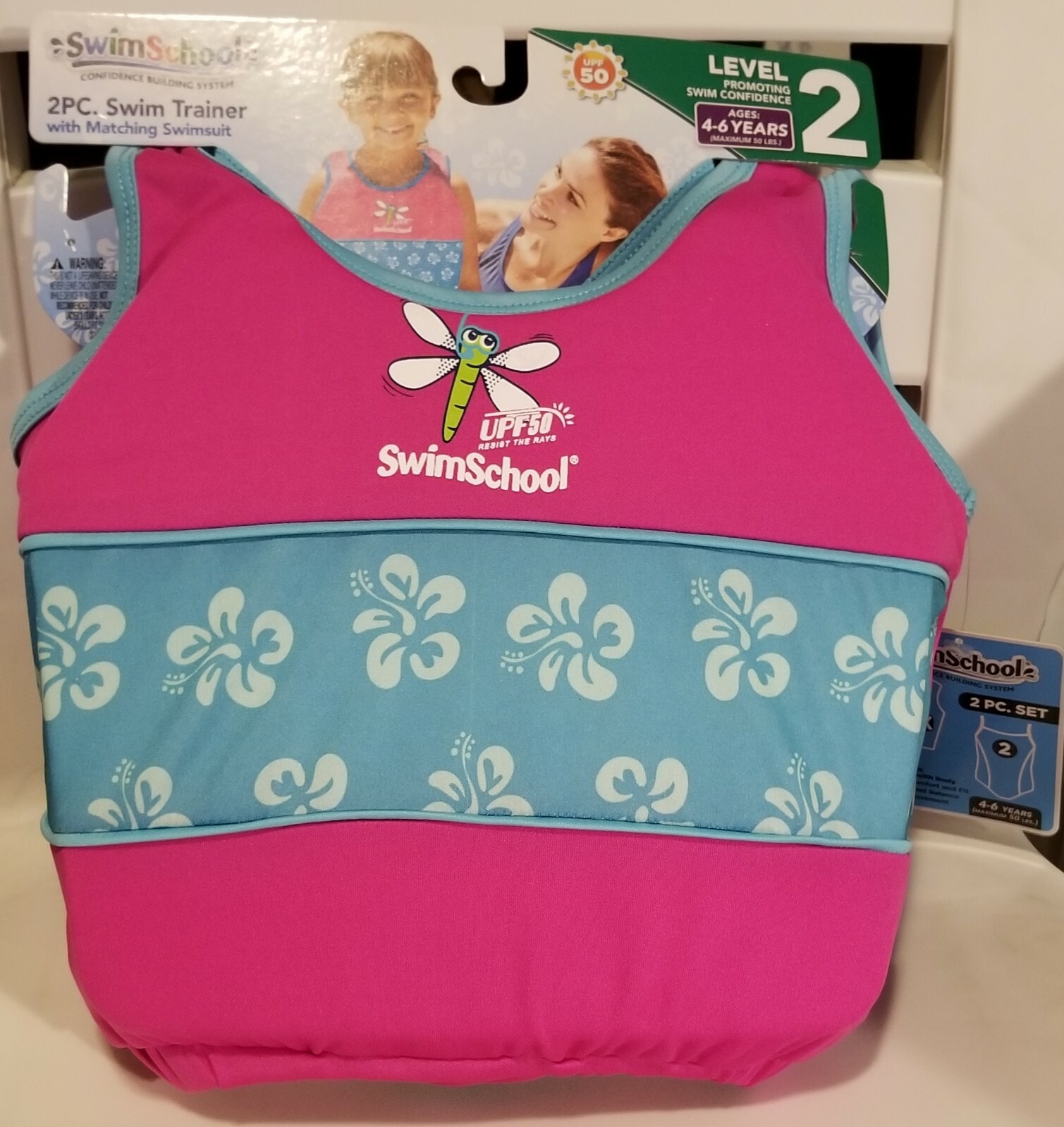 Aqua Liesure Swim School 2 Piece Swim Trainer Set Level 2 Girl 4-6 ...