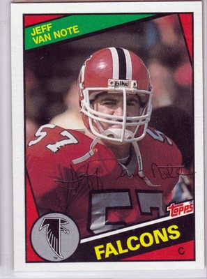 Atlanta Falcons JEFF VAN NOTE auto autograph signed card 1984 TOPPS 5 ...