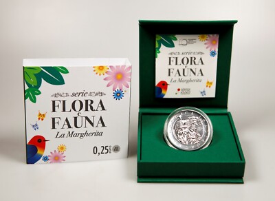 Italy 2025 year PROOF silver coin 25 euro cents Flora e Fauna Series ...