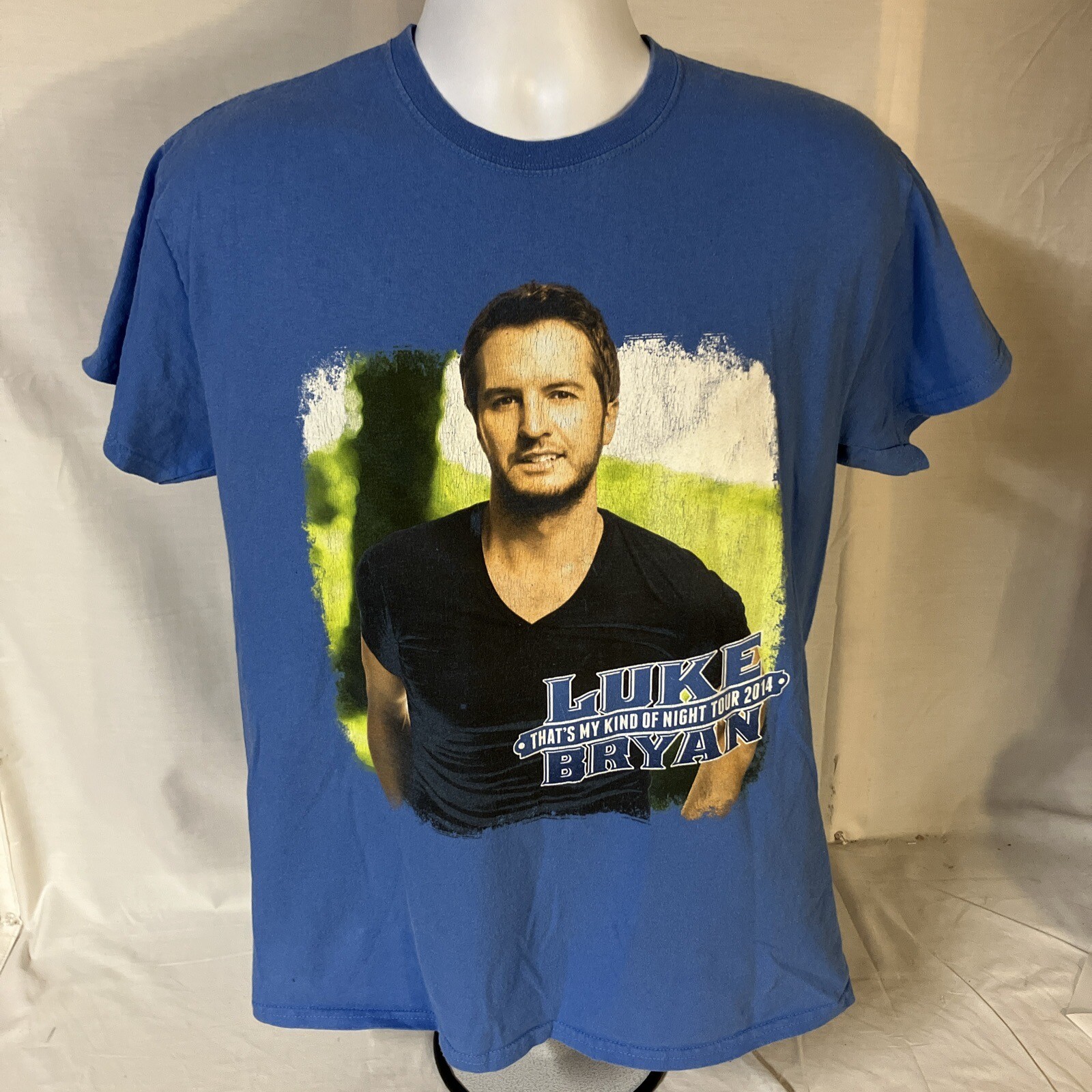 Gildan Luke Bryan That's My Kind Of Night Tour T-Shirt 2 Sided Blue ...