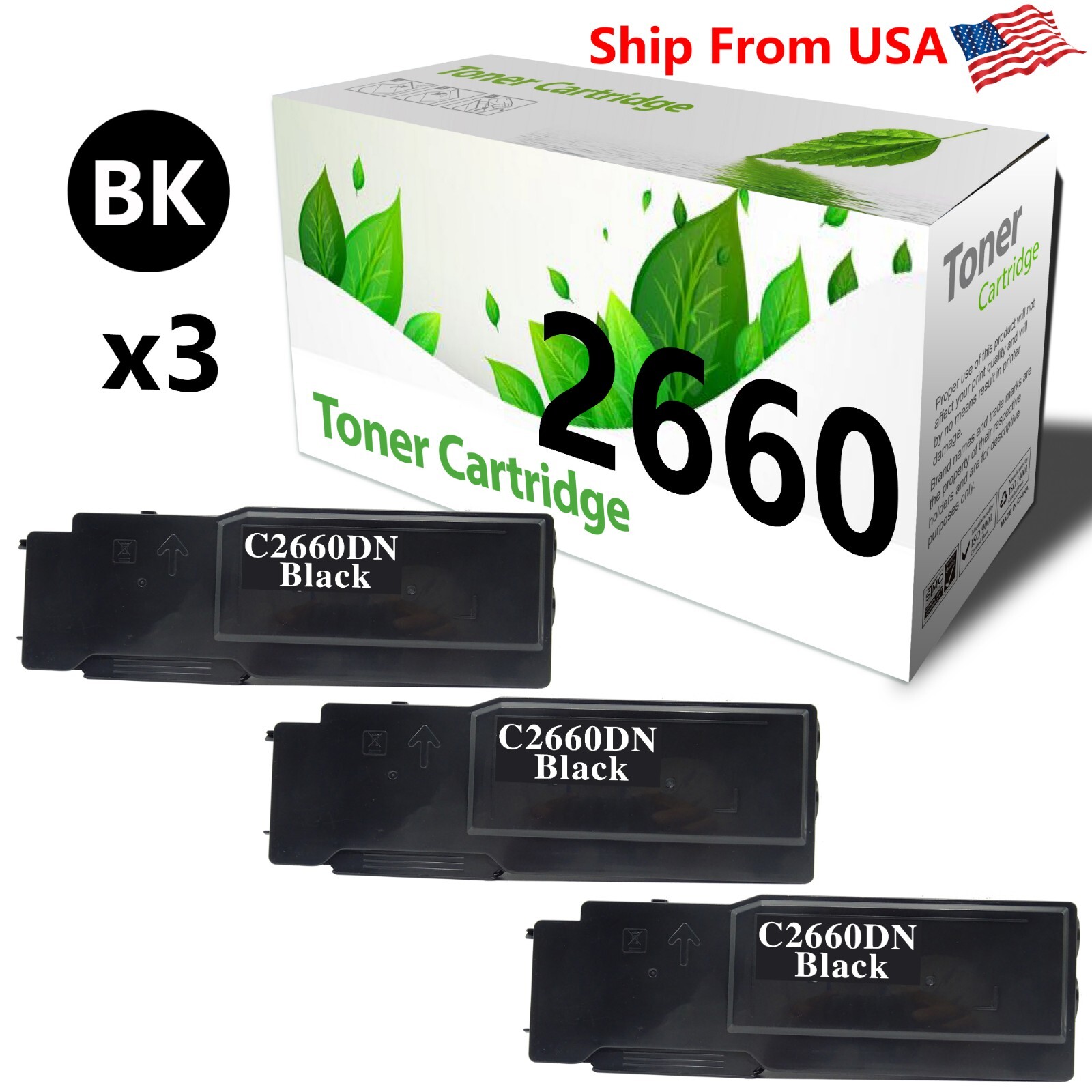 (3-Pack,Black) Compatible 2660DN Toner Cartridge Replacement for ...